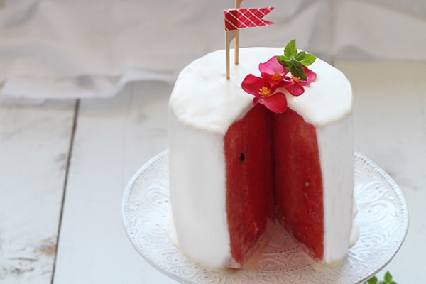Watermelon cake o tarta sandía - Recetags
