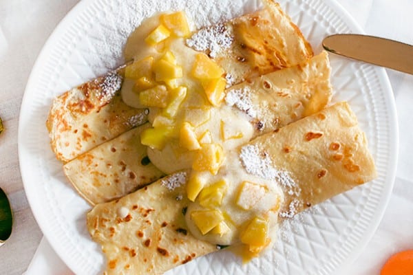 Crepes Con Crema de Mango - Recetags